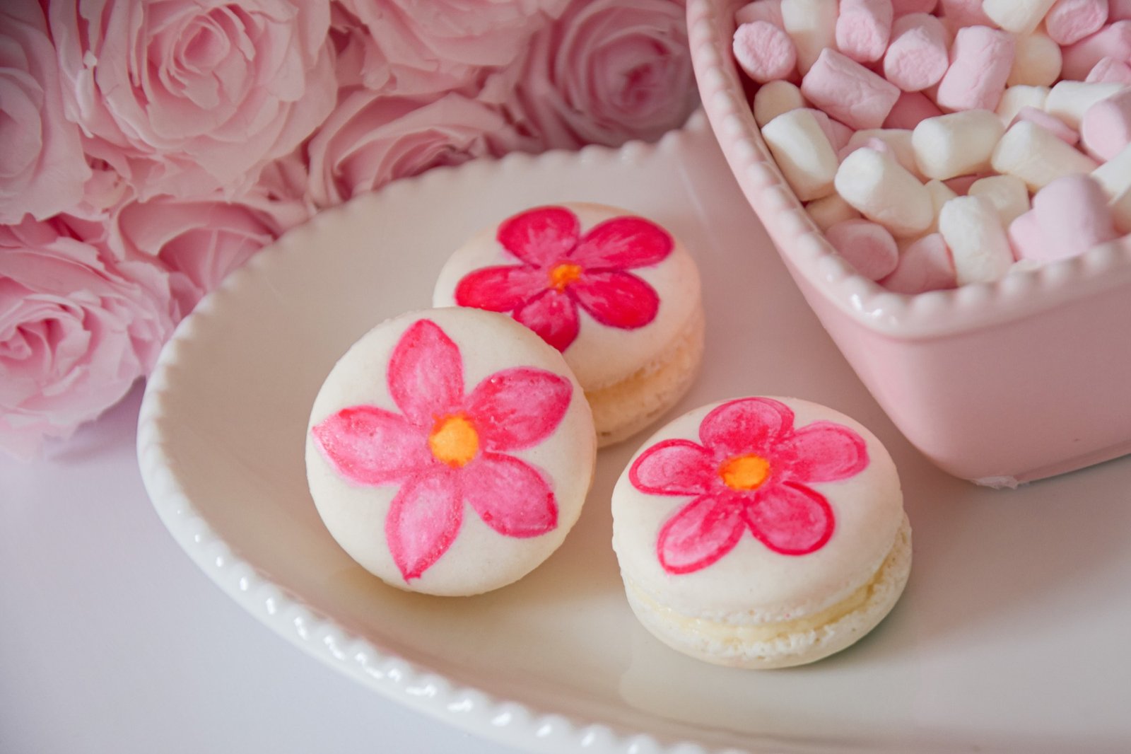 Mother's Day Macaron Gift Box with Water Color Flowers - Baking with Belli